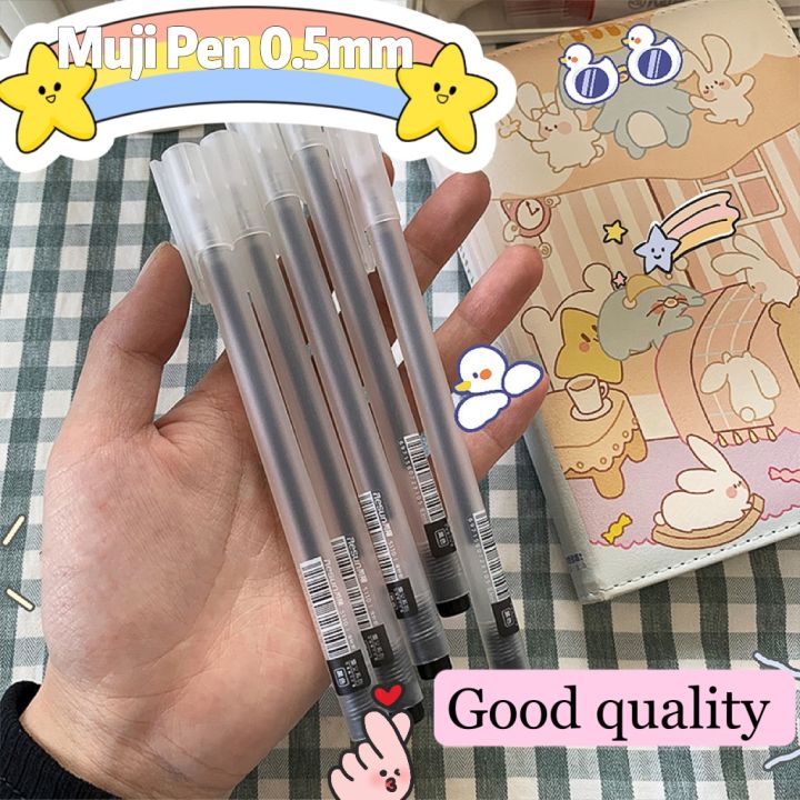 MUJI Style Pen 0.5mm Gel Pen Black Red Blue Ink Student Stationery Pen ...