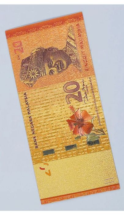 Gold foil duit RM20 RINGGIT. Saiz duit sebenar. Actual size. sourvenir ...