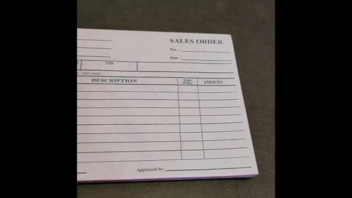 Sales Order Form Slip Delivery Receipt Order Slip Purchase Order ...