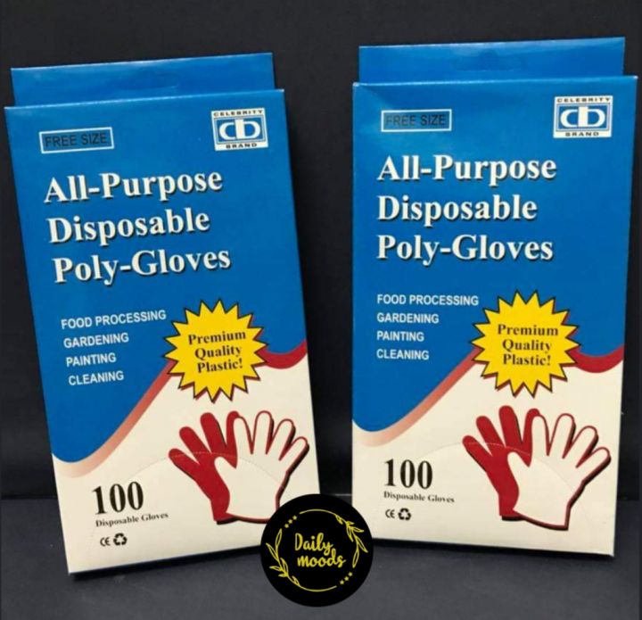Disposable Poly Gloves 1box 100pcs All purpose | Lazada PH