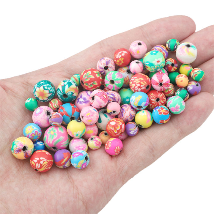 6-12mm Mixed Colors Clay Polymer Beads Round Loose Spacer Beads For ...