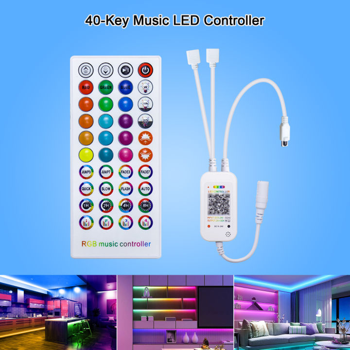 Wifi music LED controller, LED strip light RGB controller,40key RGB ...