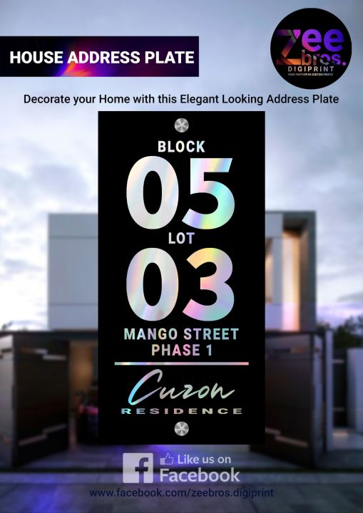 HOUSE ADDRESS PLATE (DESIGN A) - PARATUT Stickers | Lazada PH