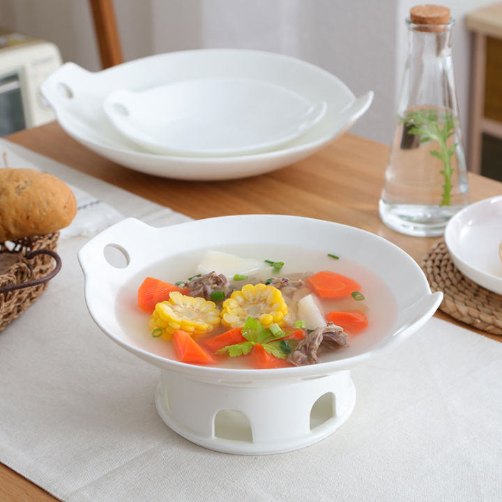 Practical Heated Buffet Platter Pot with Stove Base Creative Ceramic ...