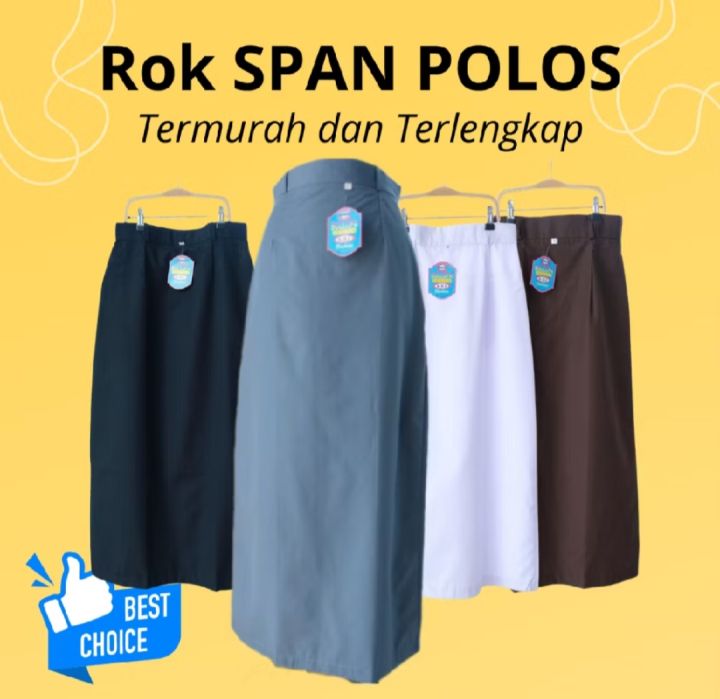 Rok panjang span polos sma rok span panjang sma | Lazada Indonesia