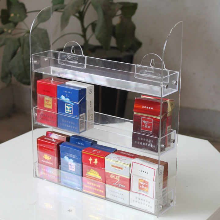 Tobacco and Wine Shelf Smoke Shelf Wall Hanging Multi-Layer Plastic ...