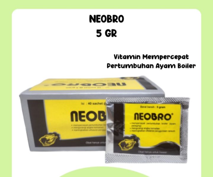 1 Box NEOBRO 4 gr | Isi 40 Sachet | Suplemen Pertumbuhan Ayam | Lazada ...