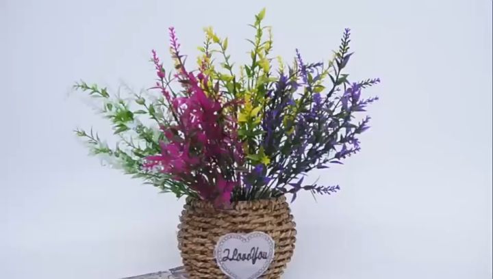 【1PCS】Artificial Green Plant Simulated Flower Plastic Lavender Flower ...