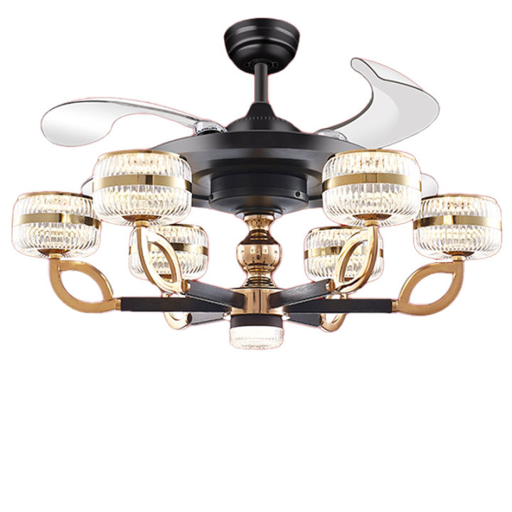 CHIGO | โคมระย้าคริสตัลสมัยใหม่พร้อมพัดลมสำหรับห้องนั่งเล่นและห้อง ...