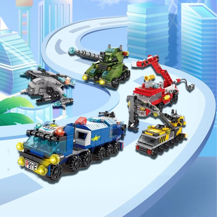 Mini Six In One Vehicle Shapes Bricks Fancy Assembled Block Puzzle ...