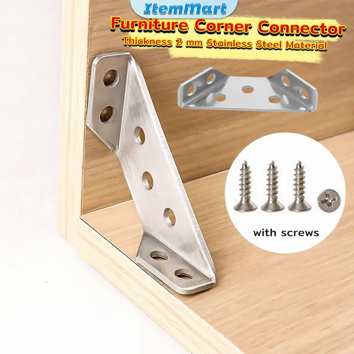 ItemMart Stainless Steel Corner Braces Furniture Fastener Joint Corner ...