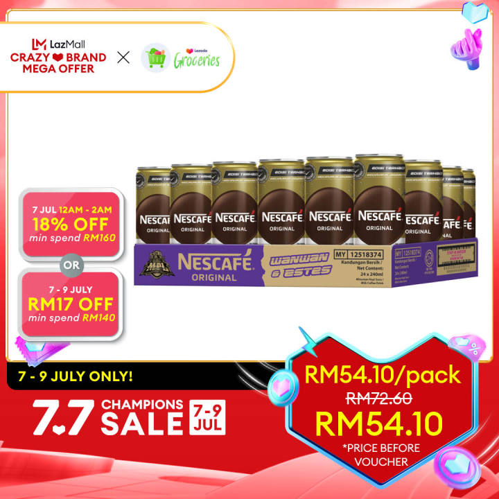 [CARTON] NESCAFE Original Can 24x240ml | Lazada