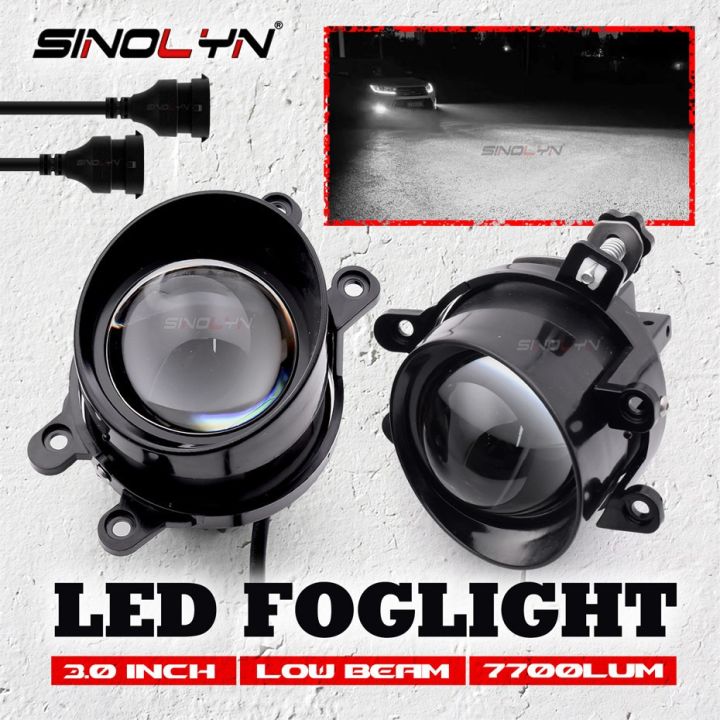 Sinolyn 3.0" LED Projector Fog Light Low Beam For Car Toyota Fortuner/Hiace/Innova/FJ Cruiser ...