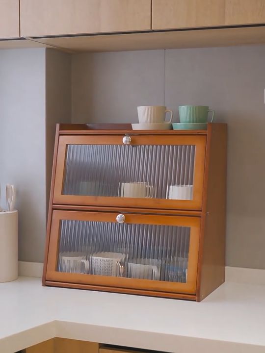wood cup rack storage box Cup Holder Storage Rack Living Room Tea Cup ...