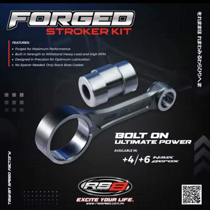 RS8 STROKER KIT CONNECTING ROD KIT NMAX V1 V2 AEROX V1 V2 +4 and +6 ...