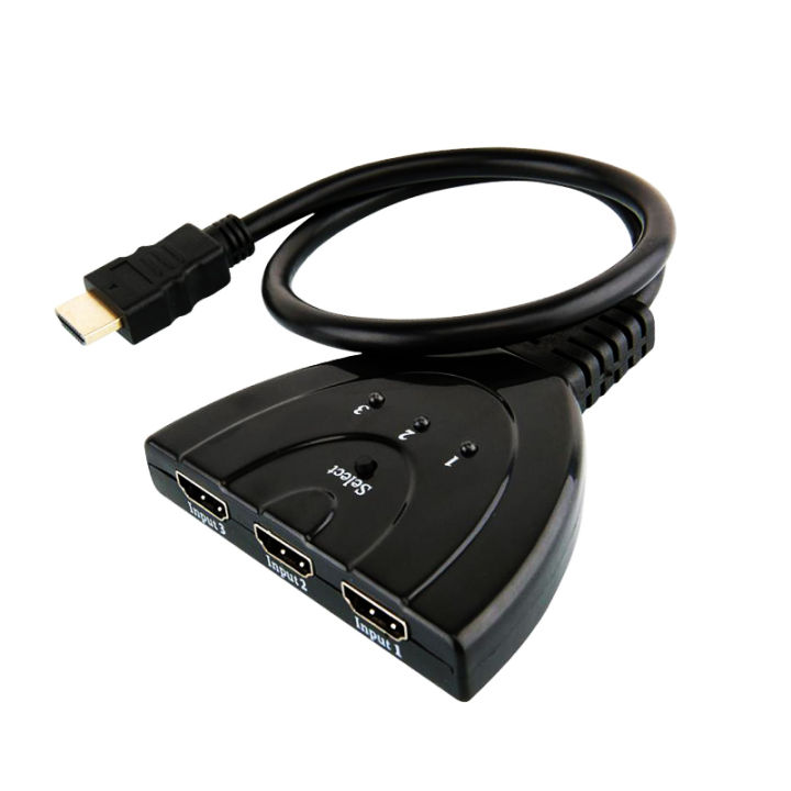 3x1 HDMI-compatible Cable Splitter HD 1080P Video Switcher Adapter 3 ...