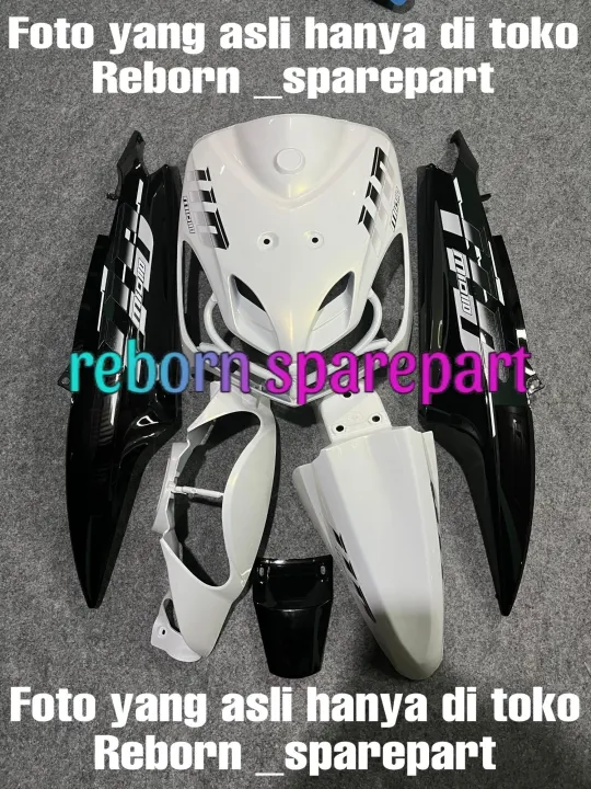 fullset body halus yamaha mio smile putih hitam vietnam+striping - body ...