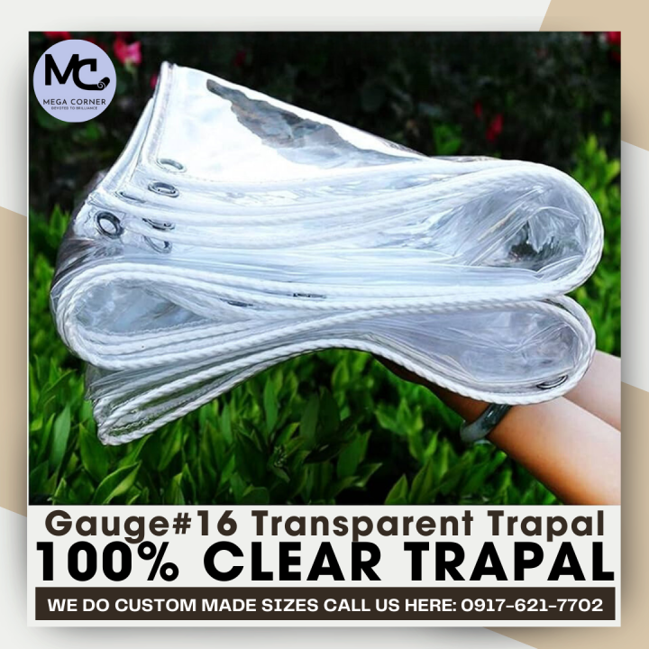4x4ft Transparent Trapal Gauge #16 HD Clear Waterproof Plastic Type ...