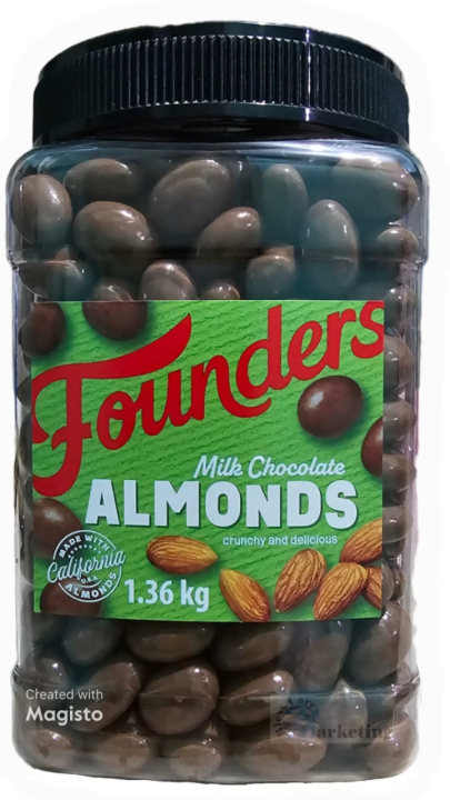 AUTHENTIC FOUNDERS MILK AND ASSORTED (DARK , WHITE AND MILK) CHOCOLATE ALMONDS CRUNCHY AND ...