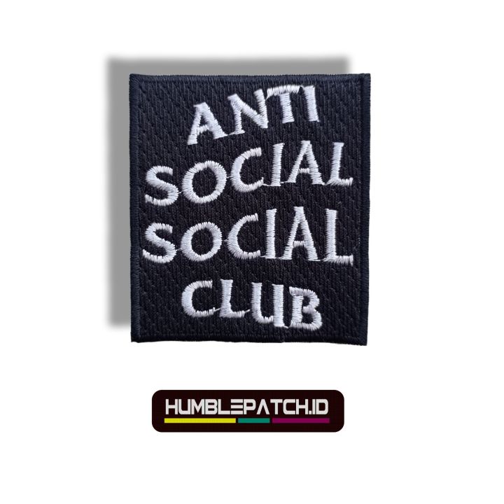 Patch Emblem Bordir Anti Social Social Club ASSC Logo Hitam Putih ...