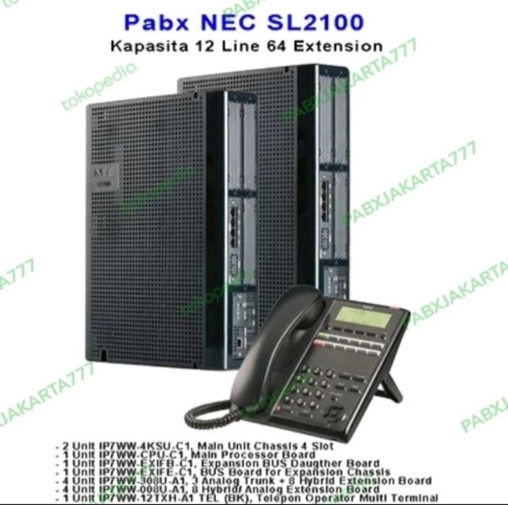 PABX NEC SL2100 Kapasitas 12 Line Telkom 64 Extension+Operator -IPPABX ...