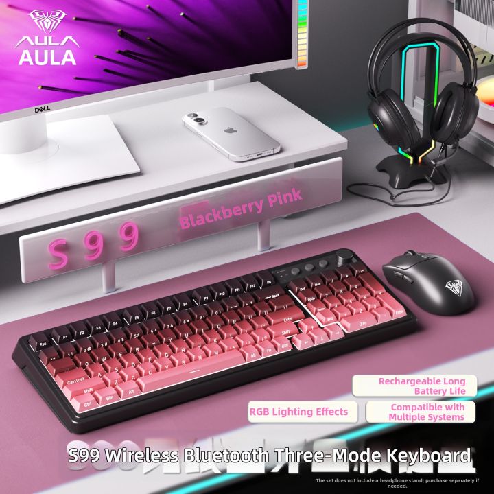 Aula | Bluetooth Triple Mode RGB Keyboard and Mouse Set Long Battery ...