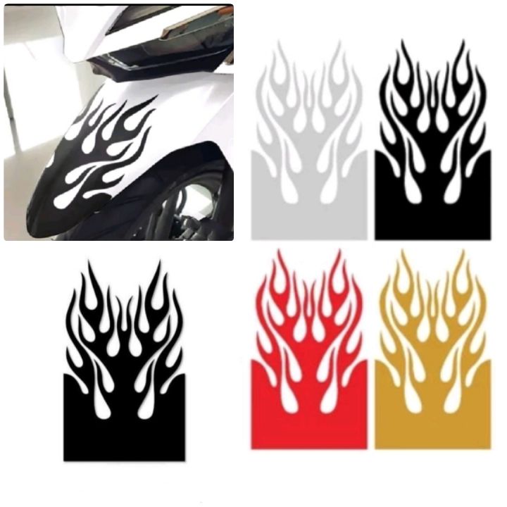 Stiker sticker spakboard lidah api motor cutting 14,5cm x 24,5cm ...