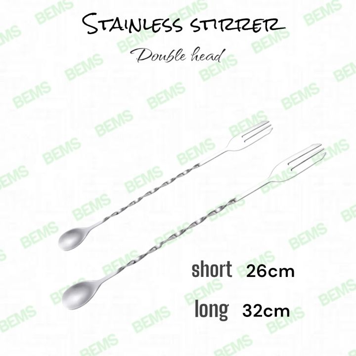 Stainless Steel Stirrer double head for milktea coffee cocktail tools ...