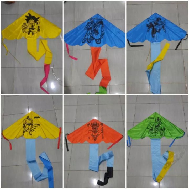 Mainan Layangan Kain Parasut Karakter bergambar Kesenian Outdoor ...