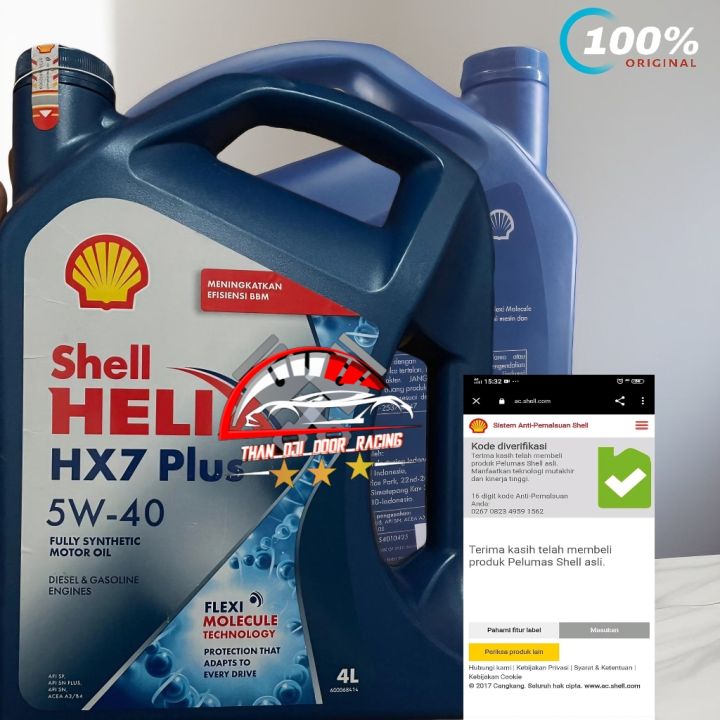 Oli Shell Helix Hx7 Plus SAE 5w-40 Ukuran 4 Liter Gasoline&Diesel ...