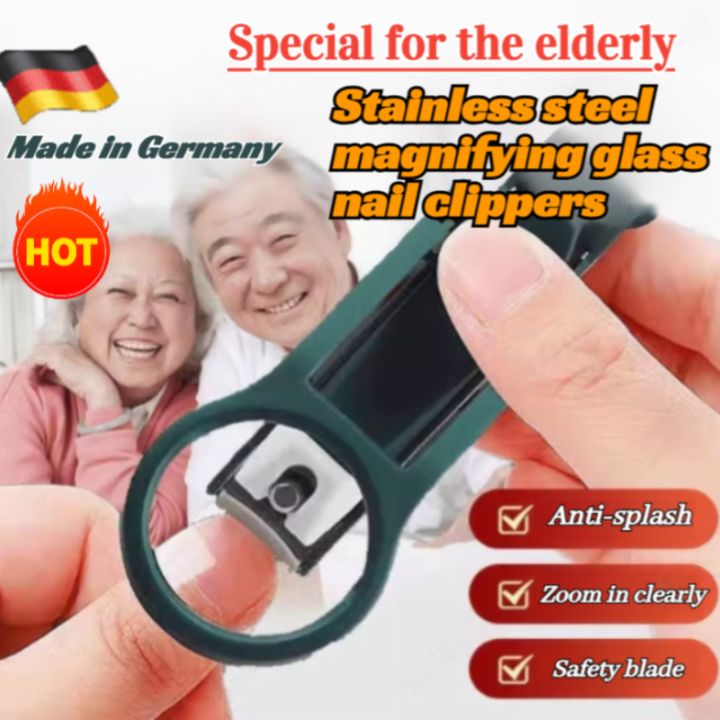 【2.5 Times Magnification HD】Nail Clipper with Magnifying Glass ...