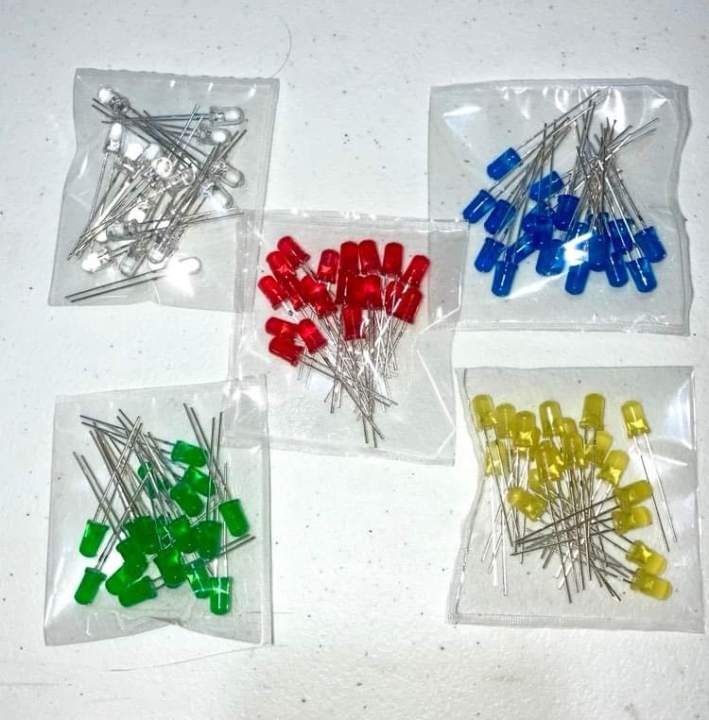 5mm (same color) LED Diode Light Pack (20 pieces) Green, Yellow, Red ...