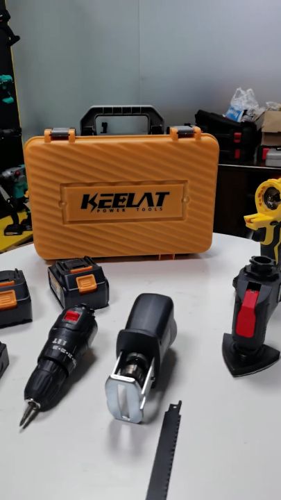 KEELAT Brushless Cordless Impact Drill Harmmer Wrench Gun Reciprocating ...