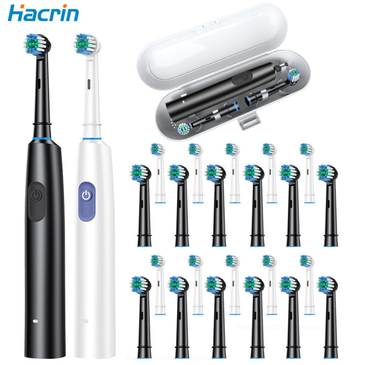 Electric Toothbrush Rotary Rechargeable Electric Tooth Brush for Adults ...