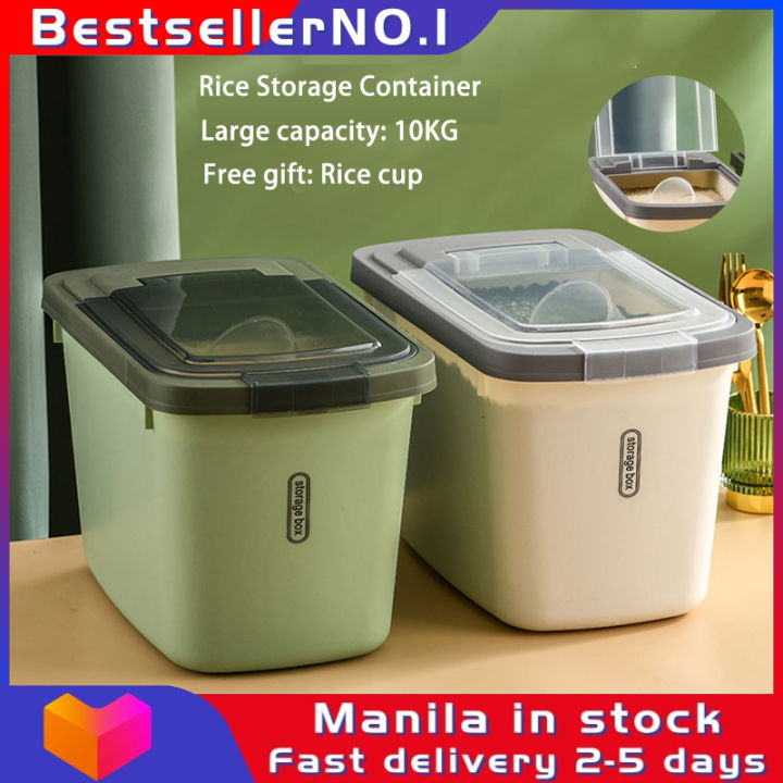 Bestseller 10KG Rice Storage Box Grain Cereal Dispenser Kitchen Rice ...