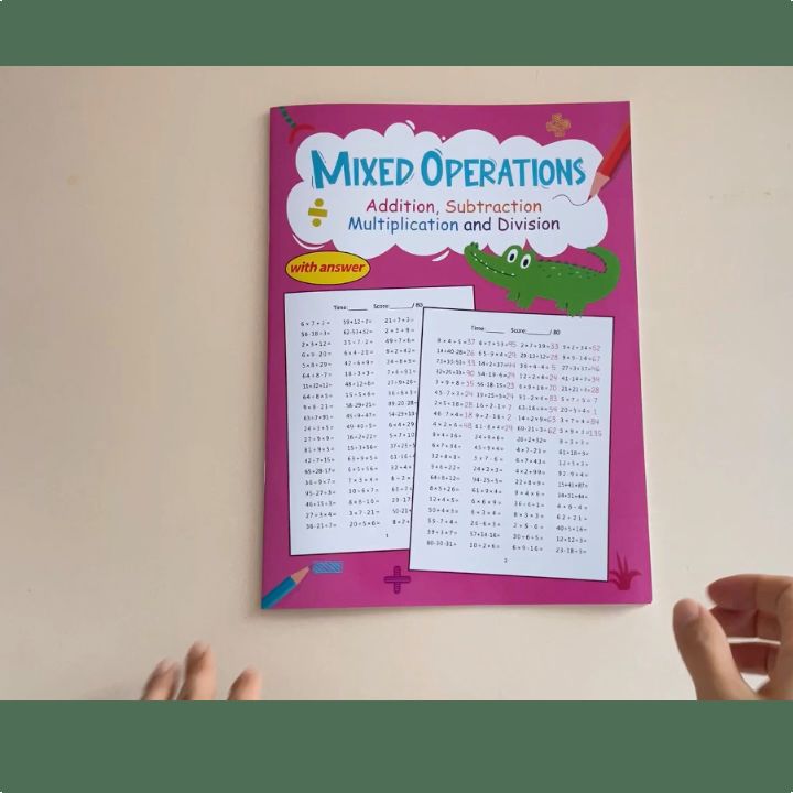 24 Pages Math Workbook for Practicing Mixed Numbers Digits Operation ...
