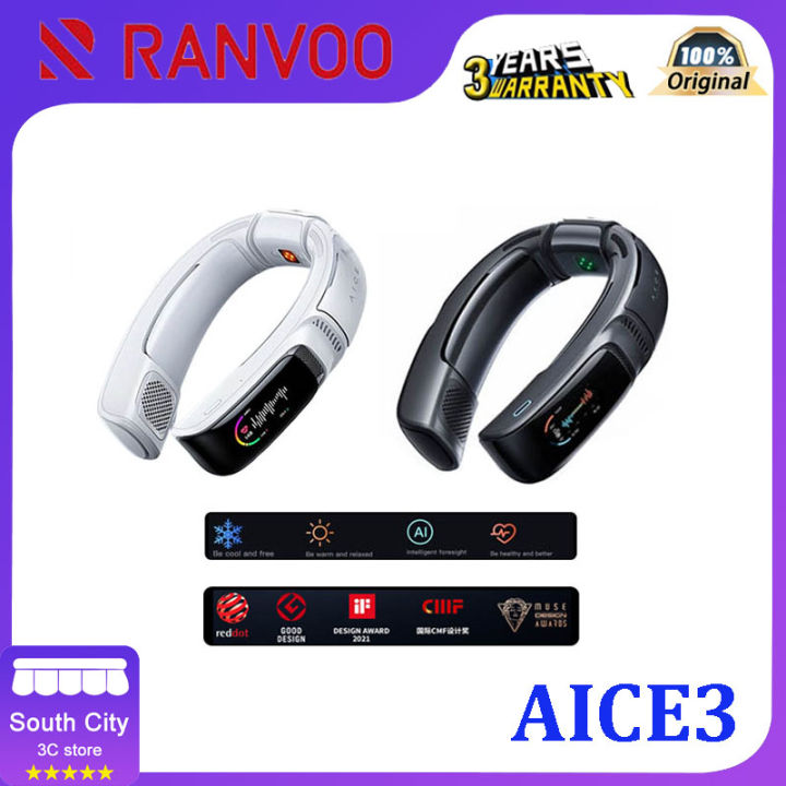 Ranvoo AICE3ห้อยคอเครื่องปรับอากาศพัดลมทำความเย็นแบบพกพาสวมใส่ได้สมาร์ทแบบพกพาชาร์จลมได้สมาร์ทเ ...