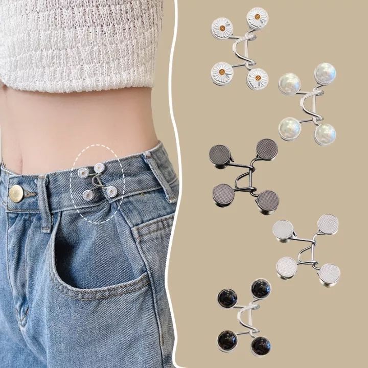 Universal invisible waist button trouser with small waist button ...