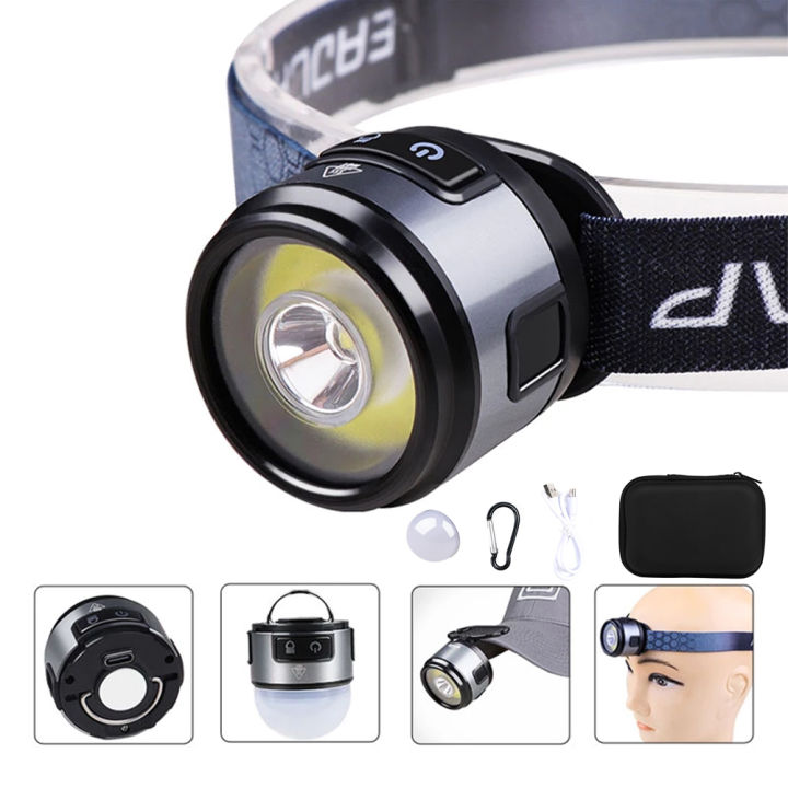 4 in 1 Waterproof Working Headlamp XPG+COB LED Cap Light Headlight with ...