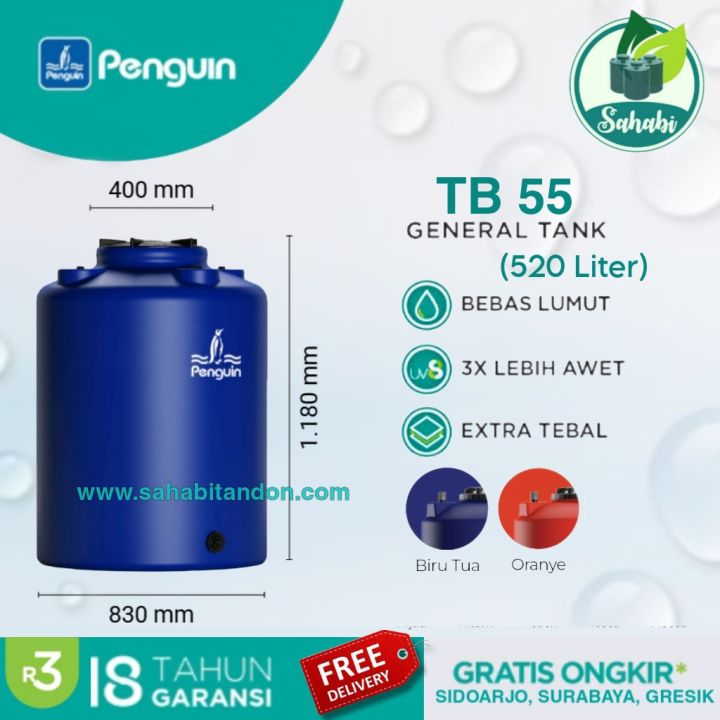 Tandon Air / Tangki Air / Toren Air PENGUIN/PINGUIN Rotamould 3 Ukuran ...