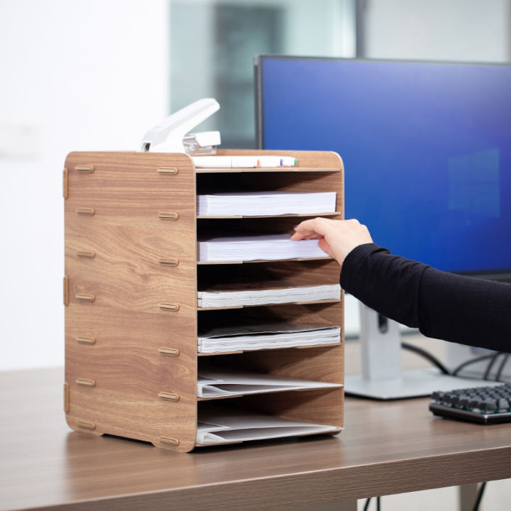 Lilong File Rack File Storage Rack Desktop Multi-Layer Desk Office ...