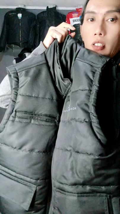 Kicksoogar Jaket Rompi Pria Tebal Kasual Hitam Musim Dingin Motor ...