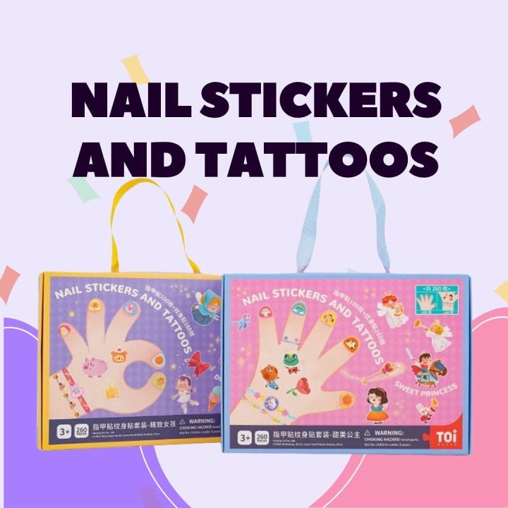Toi Nail Stickers and Tattoos Gift set Toys for girls - Blue Elephant ...