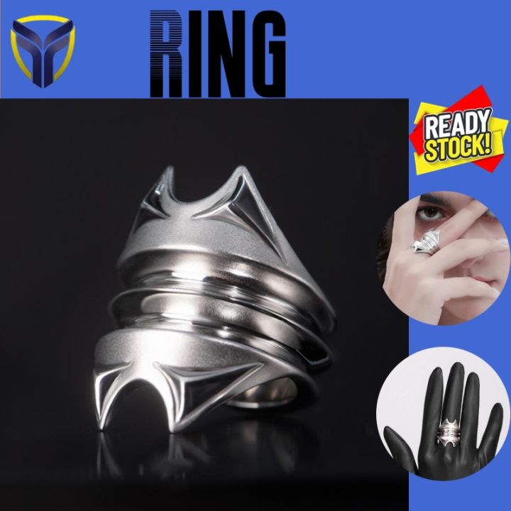 2024 S925เงินสเตอร์ลิงชุบทองแดงด้วยนิ้วชี้เกราะทองคำขาวแหวนปรับรูเปิดได้แสงไม่ซีดจางหรูหราทัน ...