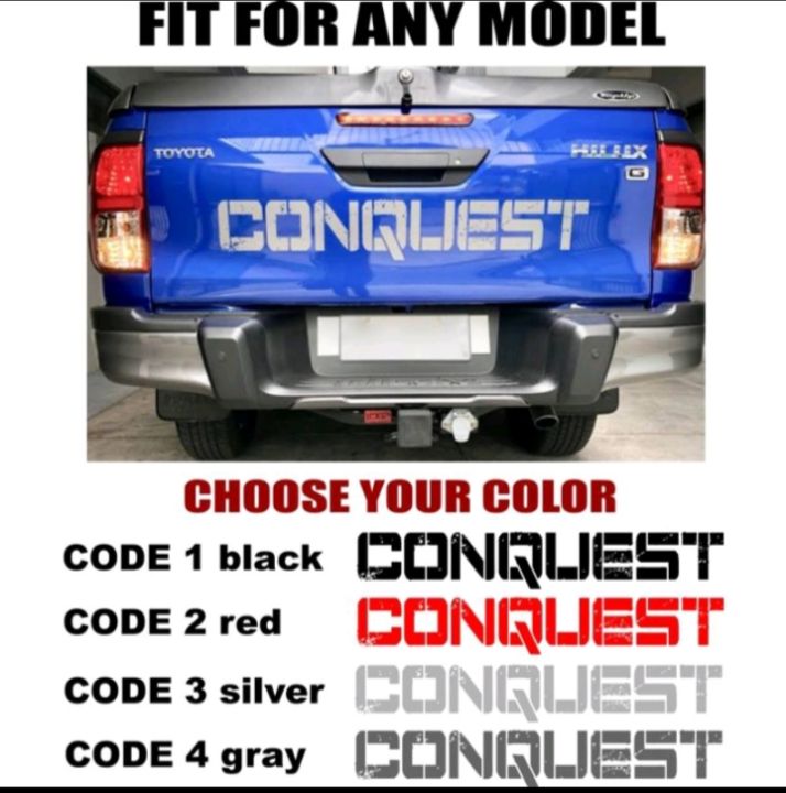 CONQUEST STICKER For Toyota Hilux | Lazada PH