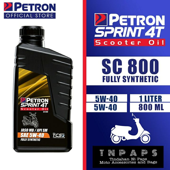 Petron Sprint 4T SC 800 Scooter Oil Fully Synthetic SAE 5W40 { 1L and ...