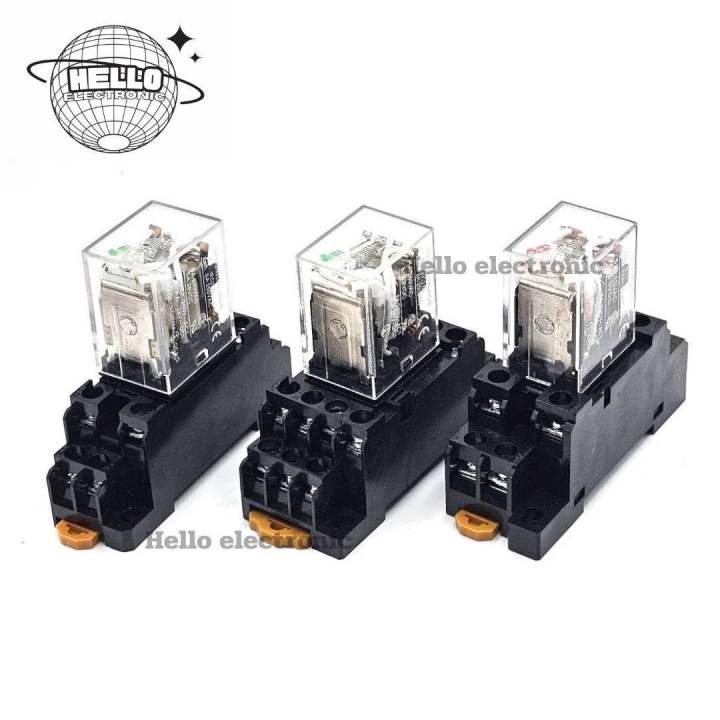รีเลย์พร้อมซ็อกเก็ต MY2,MY4,LY2 ,12VDC,24VDC,220VAC, 24VAC. Relay with ...