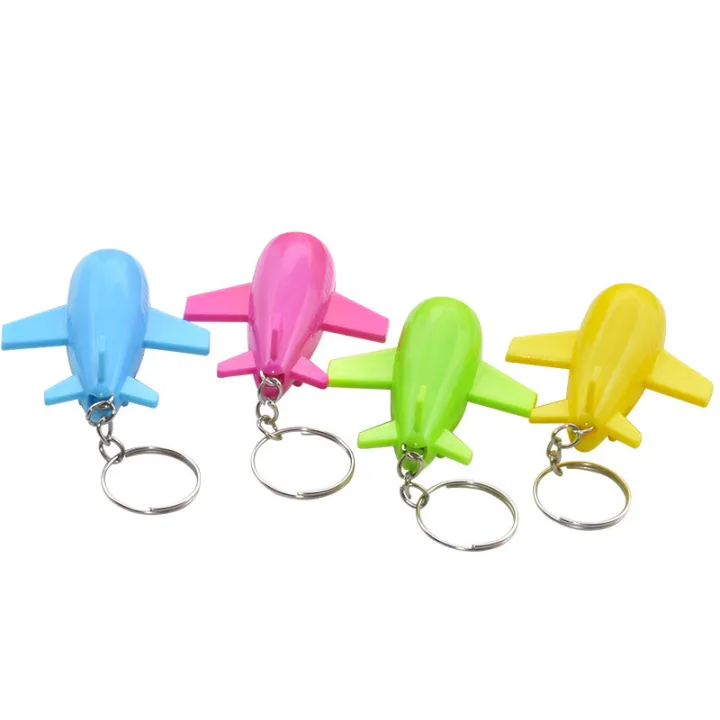 Glowing Airplane LED Light Keychain Cartoon Pendant Light up Key Holder ...