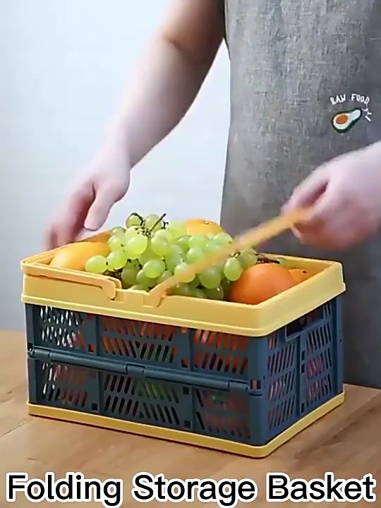 【Ready Stock】Folding Storage Basket Storage Box Household Food Shopping ...