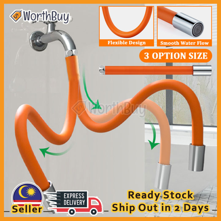 Worthbuy Flexible 360° Rotating Hose Water Tap Faucet Extender Bathroom ...
